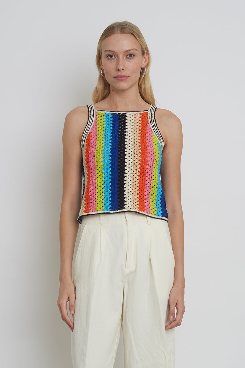 Kerry Crochet Tank (Multi) TS - Milk Boutique