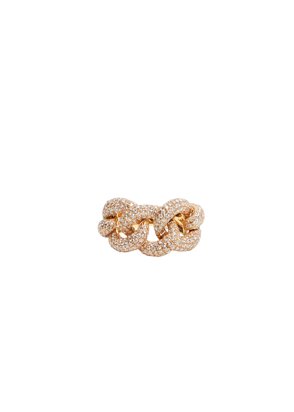 Large Chain Link Diamond Ring - Milk Boutique