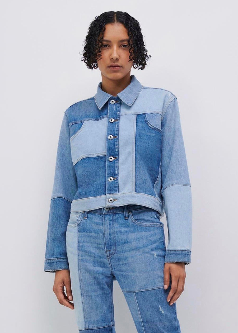 Wren Denim Patchwork Jacket (Mirage) - Milk Boutique