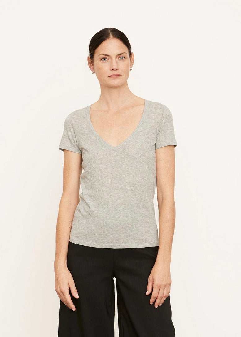 Essential V Neck (Heather Grey) - Milk Boutique